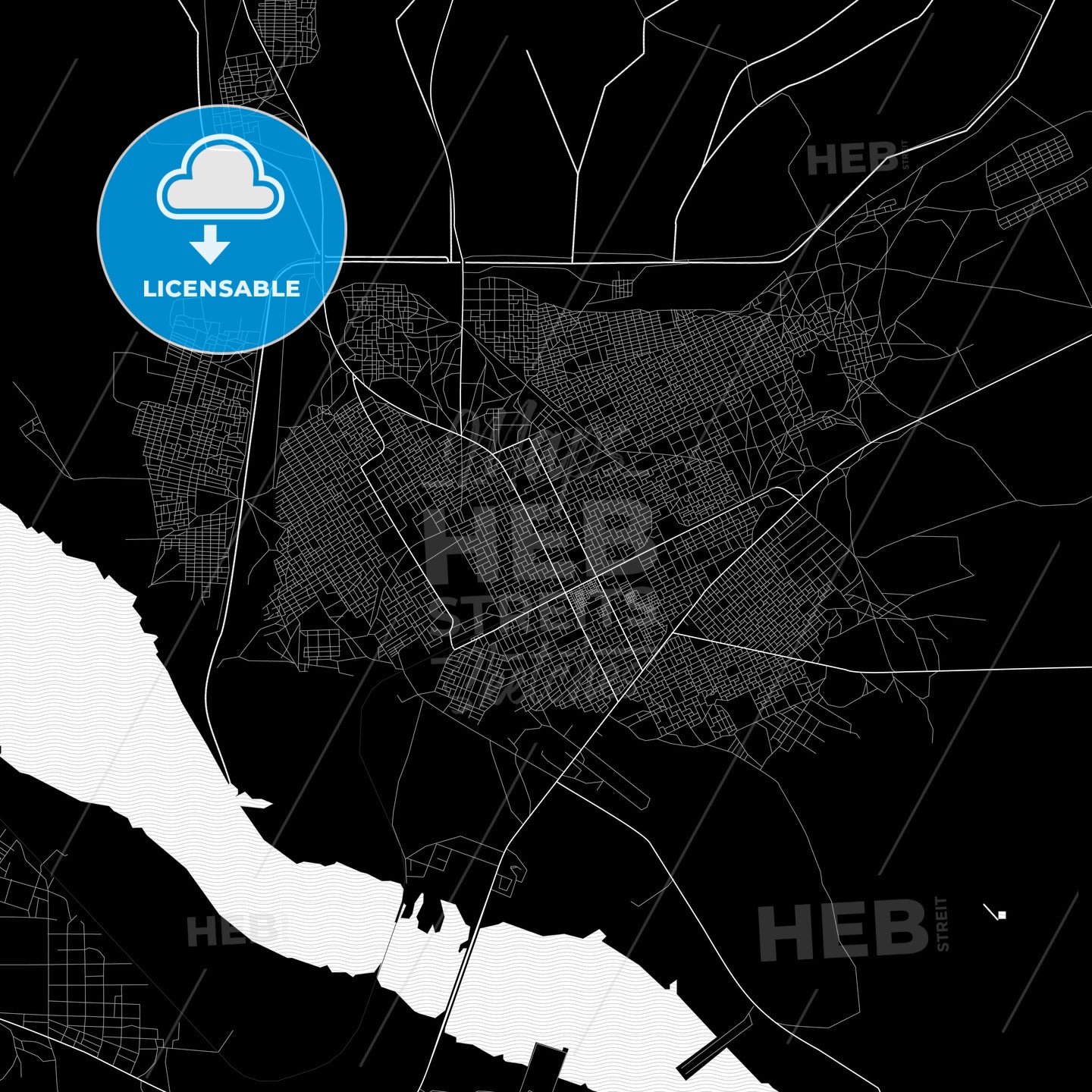 Rabak, Sudan Pdf Vector Map Black And White – HEBSTREITS