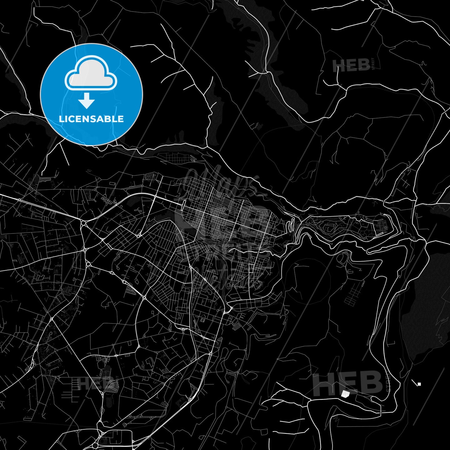 Ragusa, Italy Pdf Vector Map Black And White – HEBSTREITS
