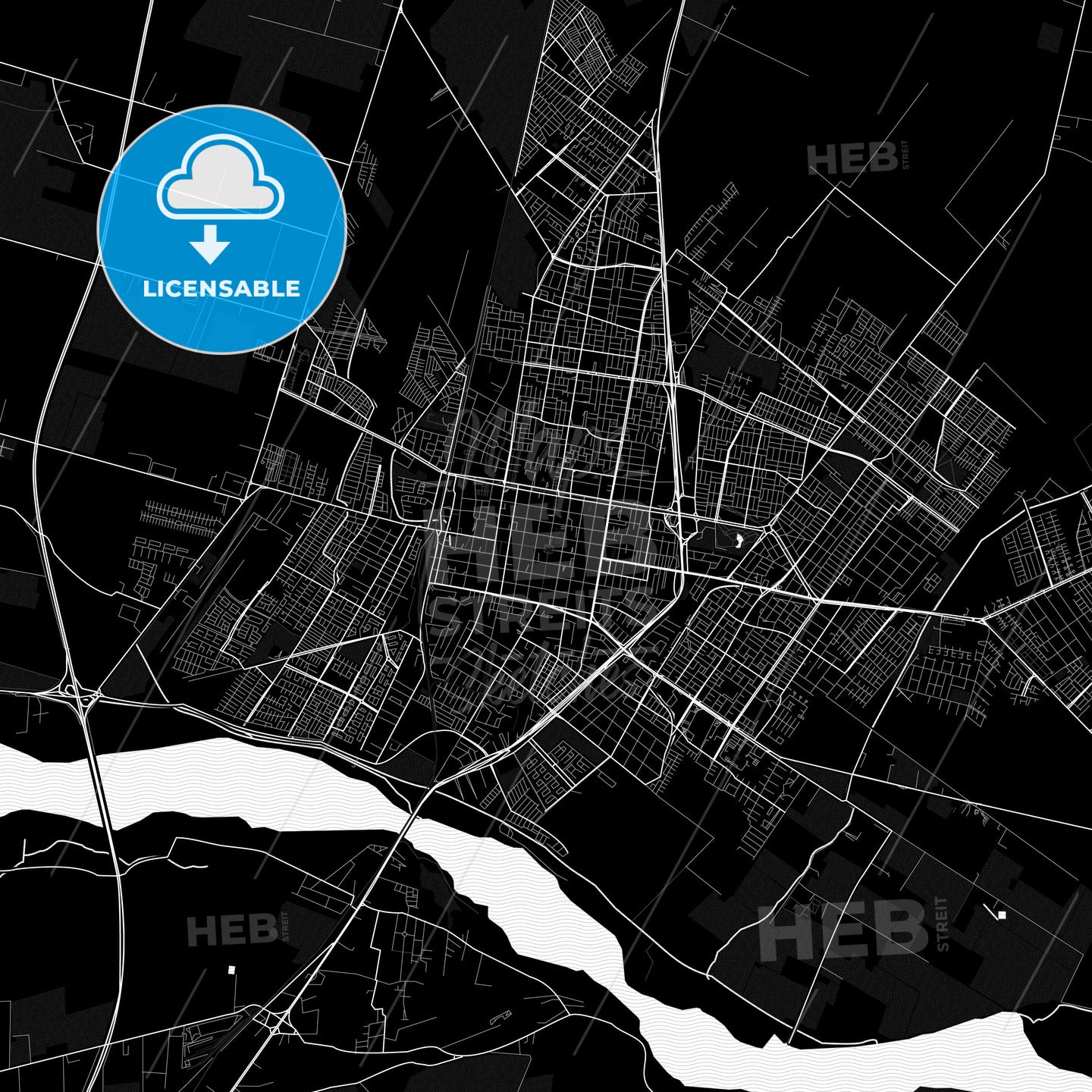 Rancagua, Chile Pdf Vector Map Black And White – HEBSTREITS