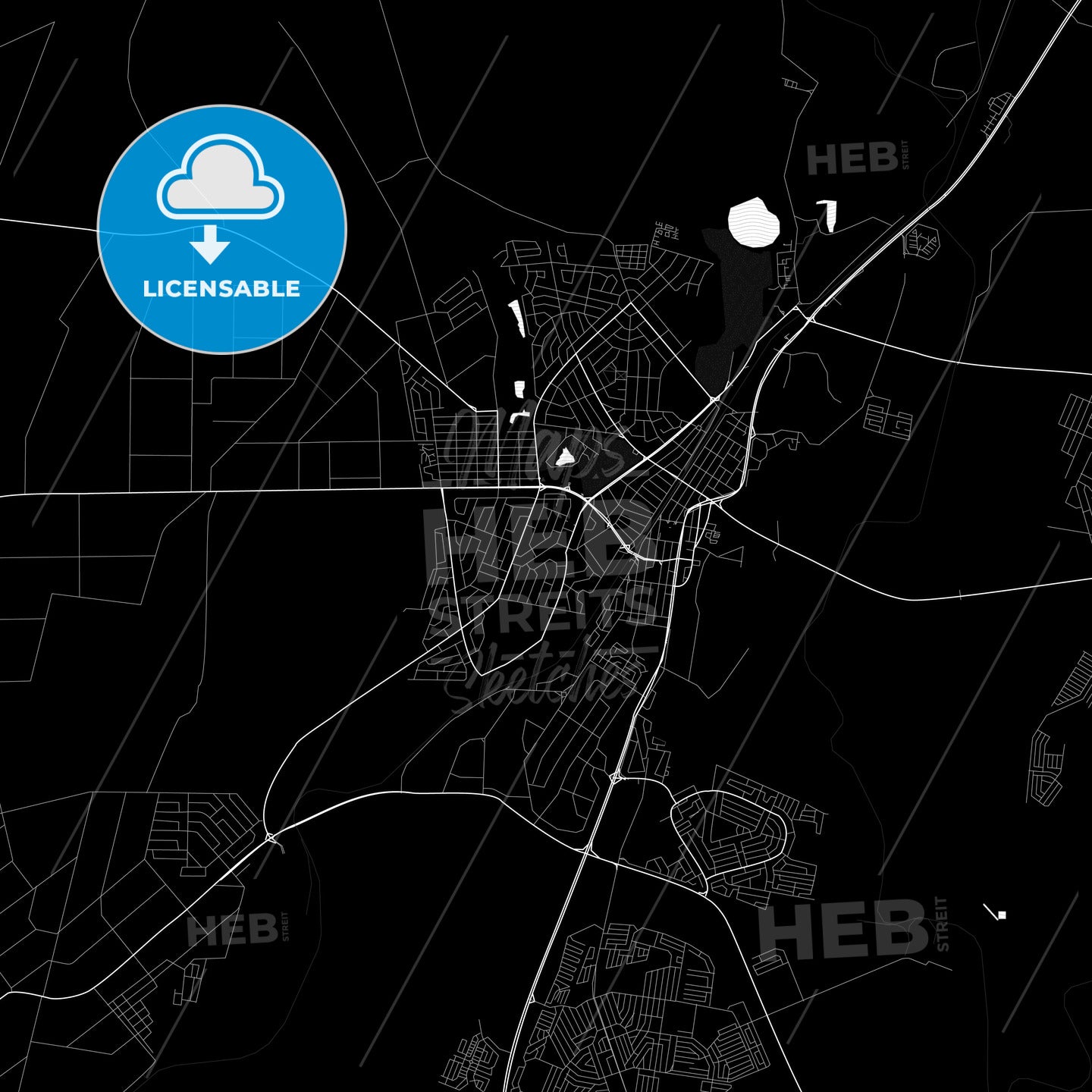 Randfontein, South Africa Pdf Vector Map Black And White – HEBSTREITS