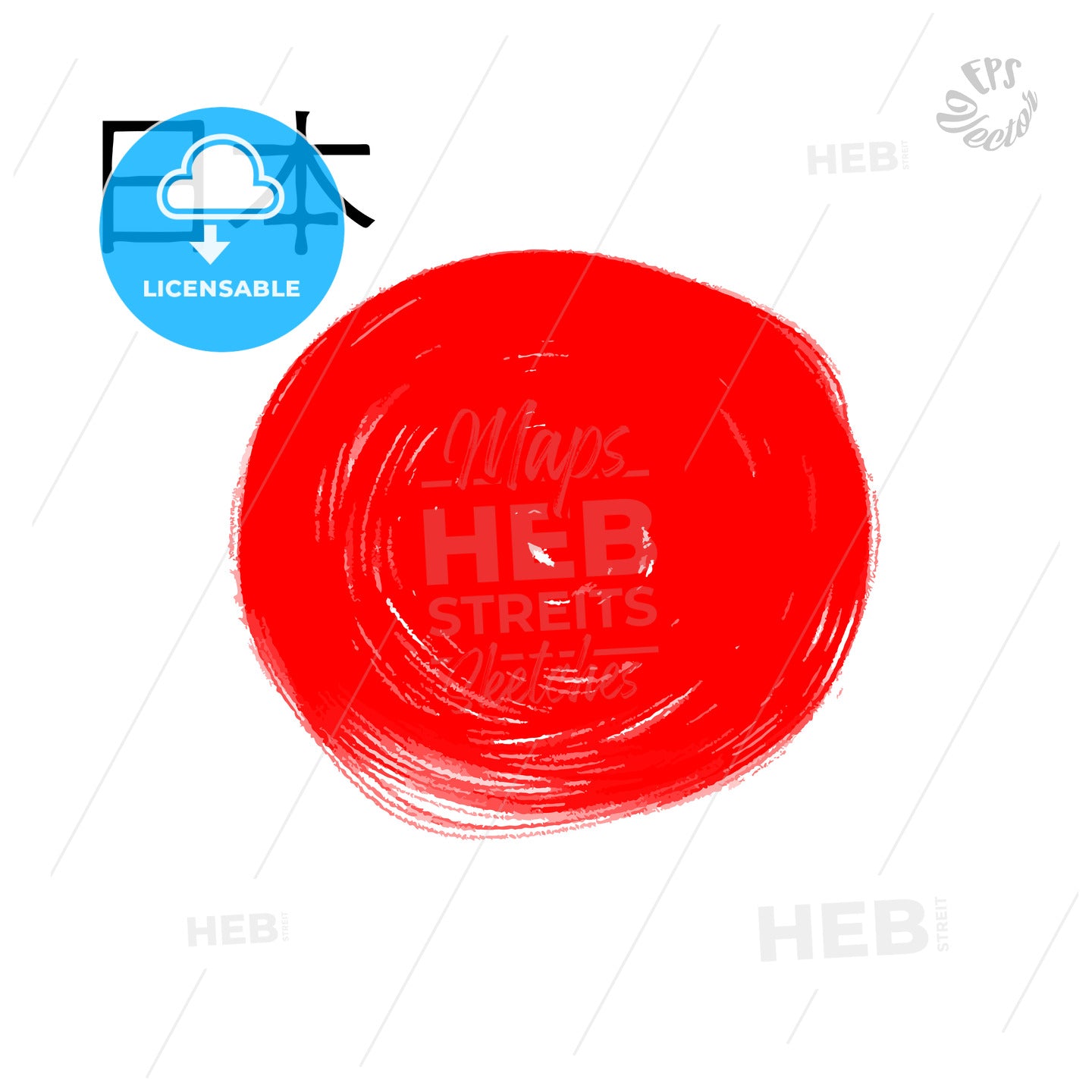 Red Circle Painted Flag Of Japan – HEBSTREITS