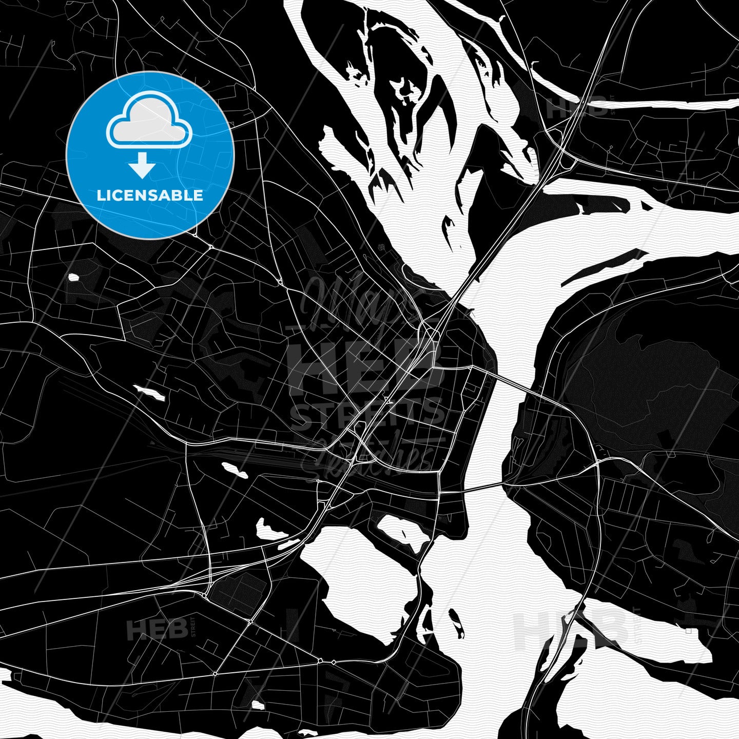 Rovaniemi, Finland Pdf Vector Map Black And White – HEBSTREITS