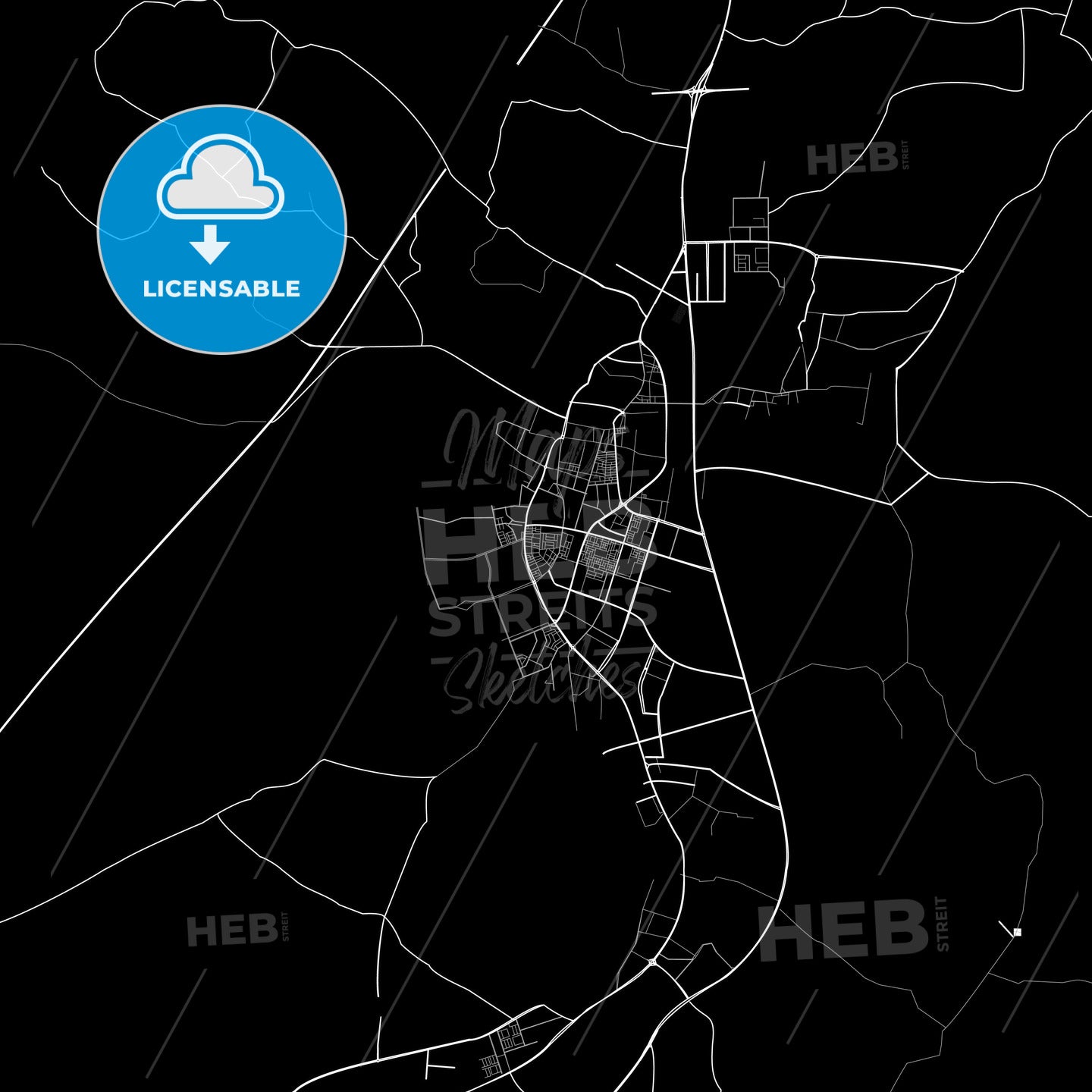 Sakakah, Saudi Arabia Pdf Vector Map Black And White – HEBSTREITS