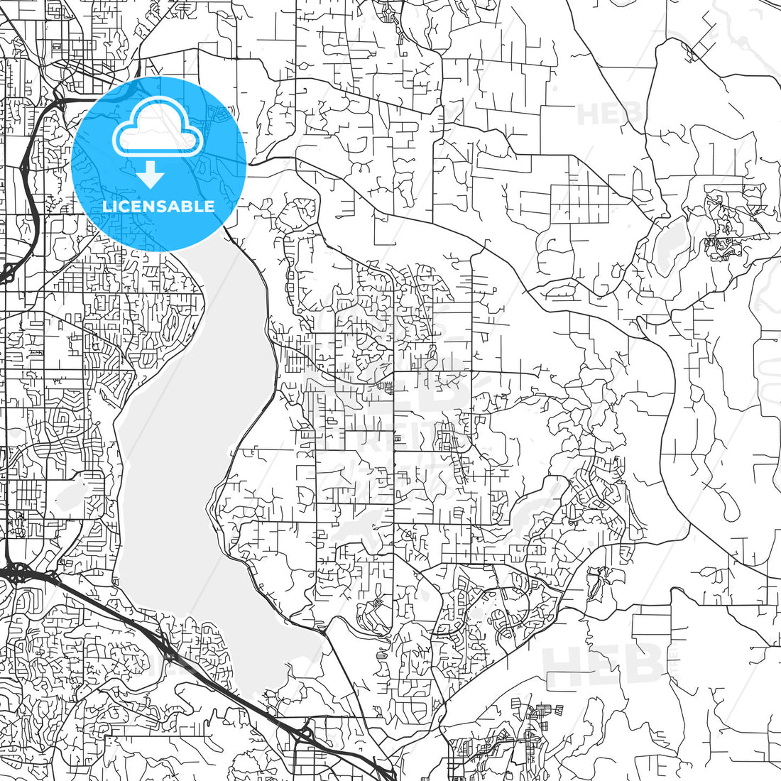 Sammamish, Washington - Area Map - Light - HEBSTREITS