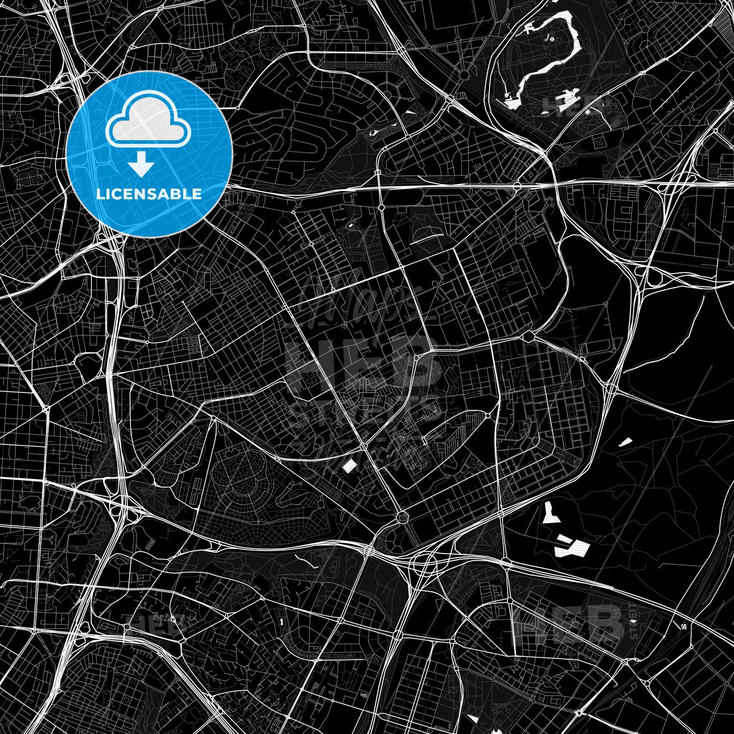 San Blas, Spain Pdf Vector Map Black And White – HEBSTREITS