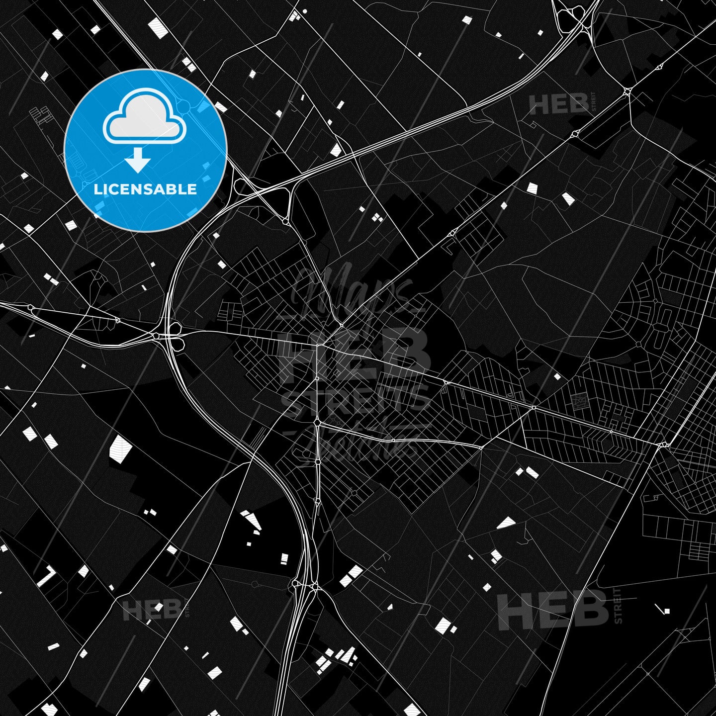 San Javier, Spain PDF vector map black and white - HEBSTREITS