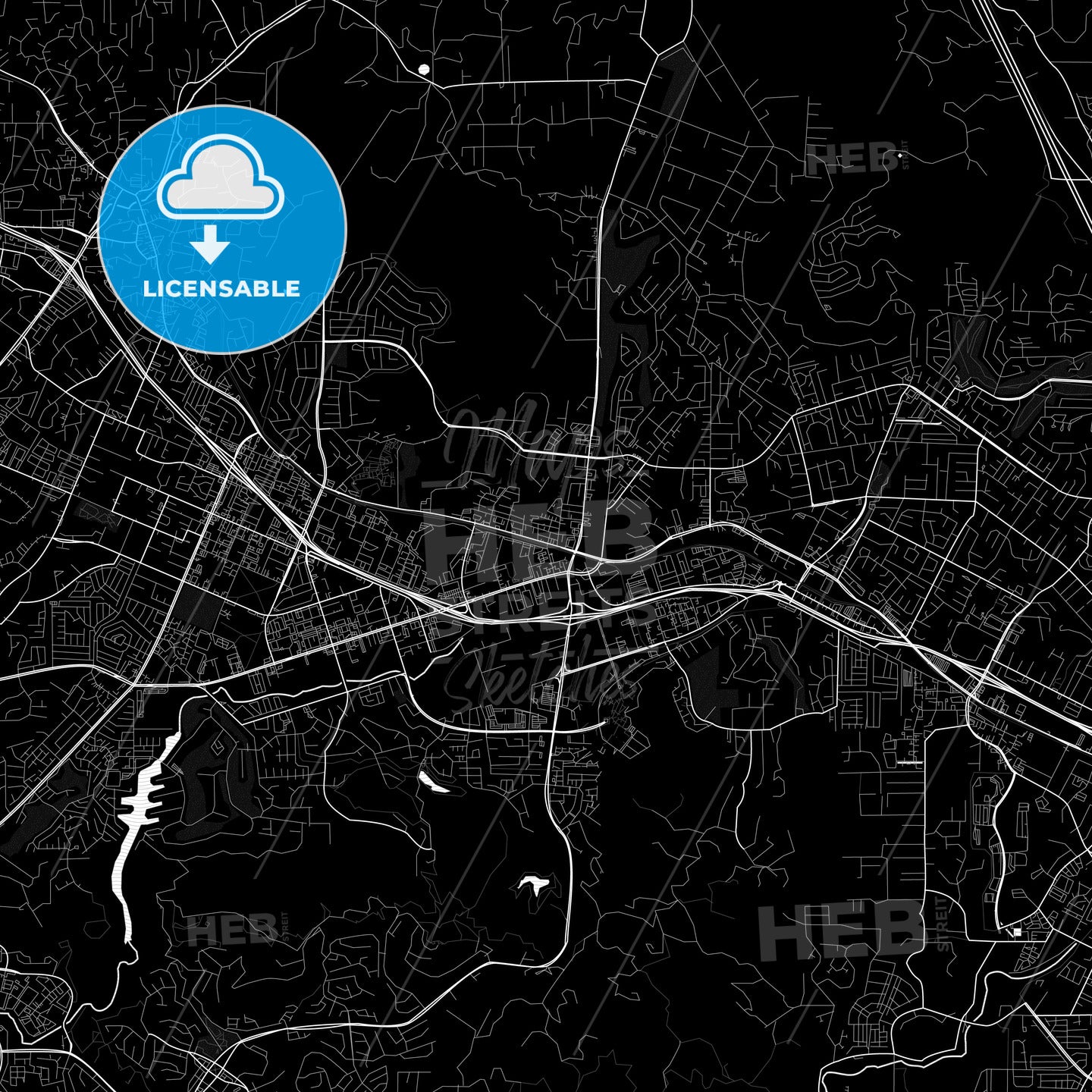 San Marcos, California, United States, Pdf Vector Map Black And White ...