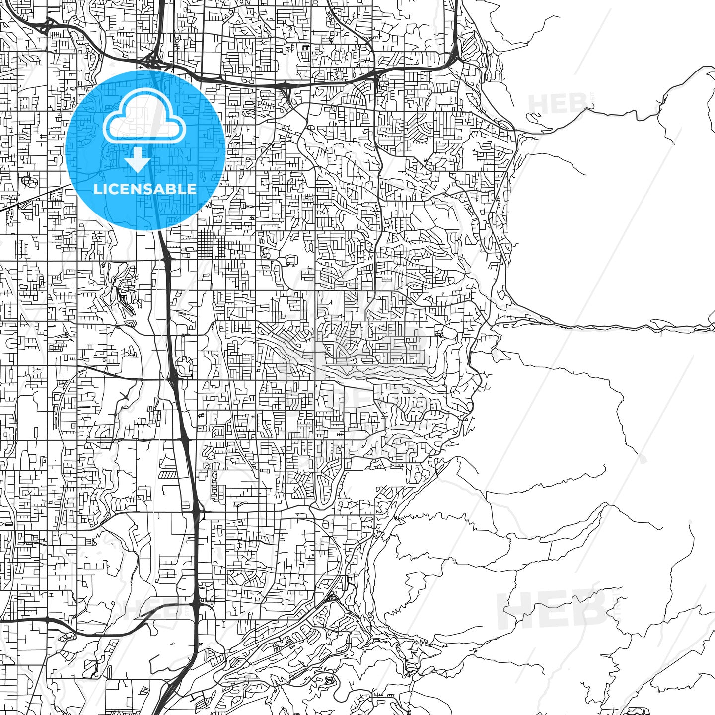 Sandy, Utah - Area Map - Light – HEBSTREITS
