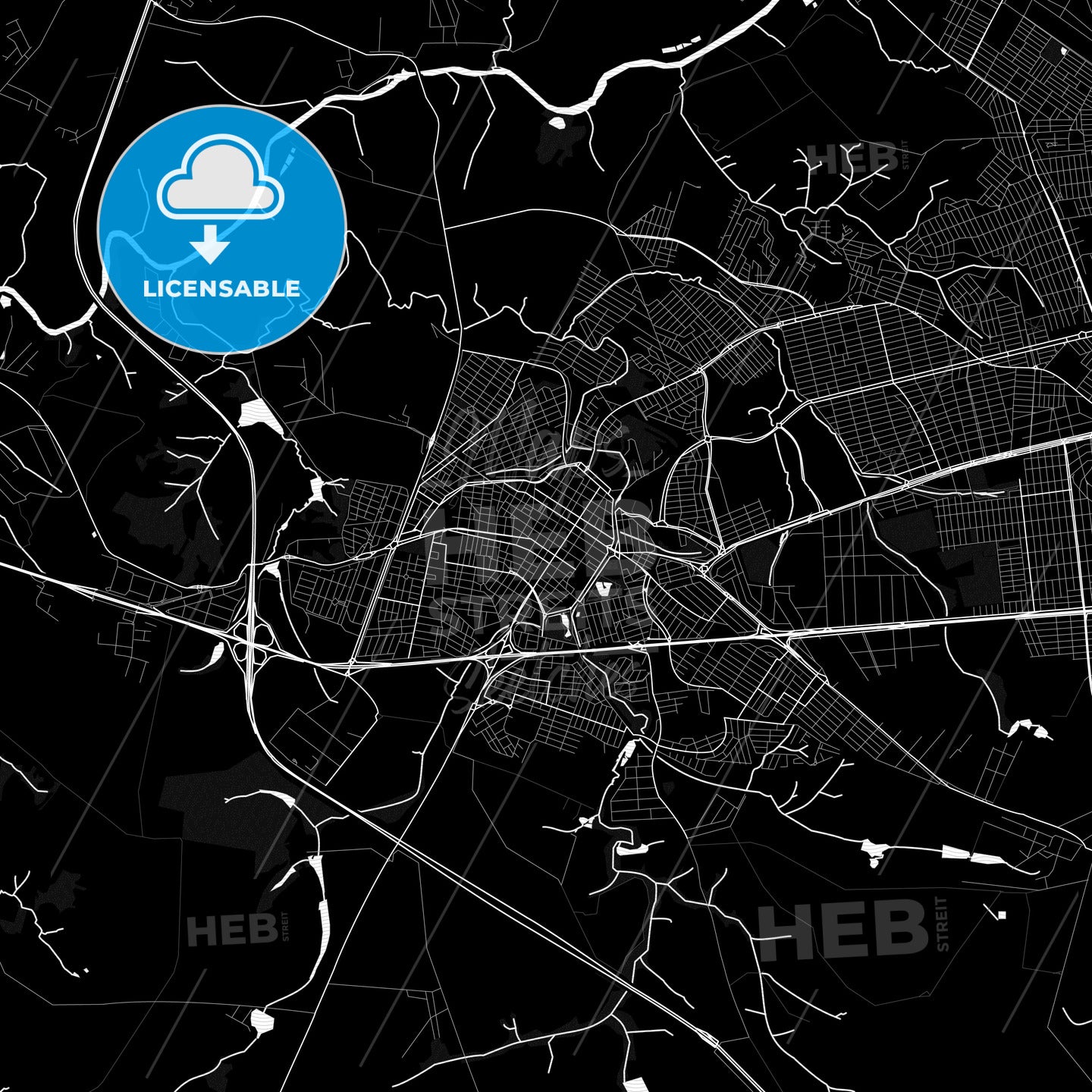 Santa Barbara D Oeste, Brazil Pdf Vector Map Black And White – HEBSTREITS