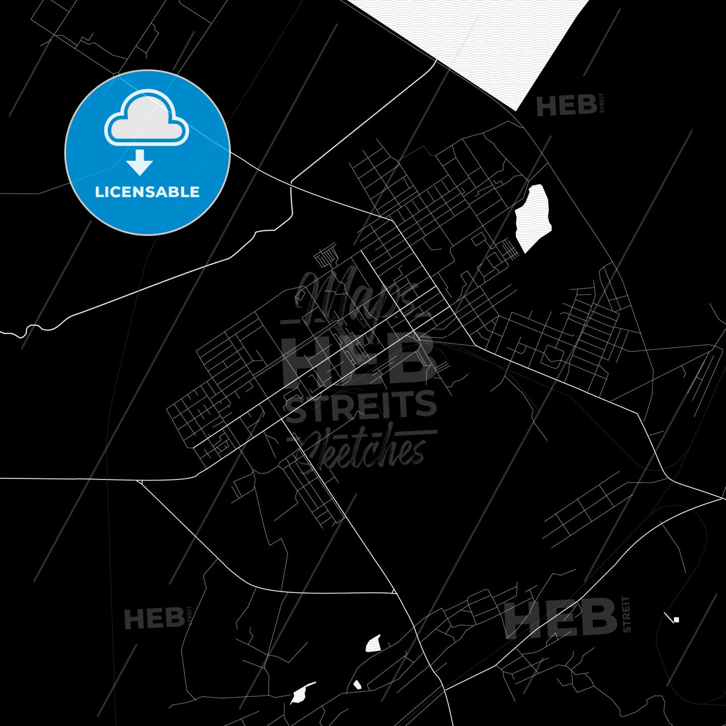 Saran, Kazakhstan Pdf Vector Map Black And White – HEBSTREITS