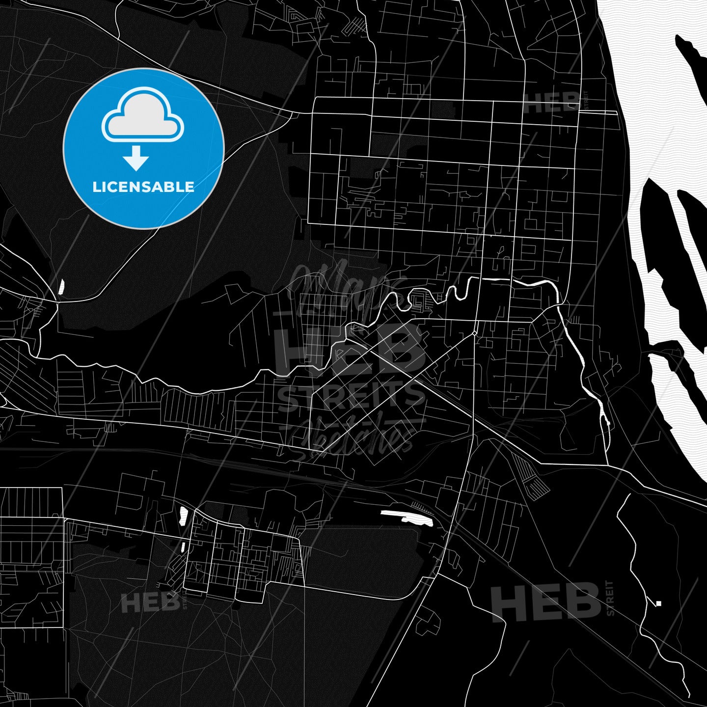 Sarapul, Russia Pdf Vector Map Black And White – HEBSTREITS