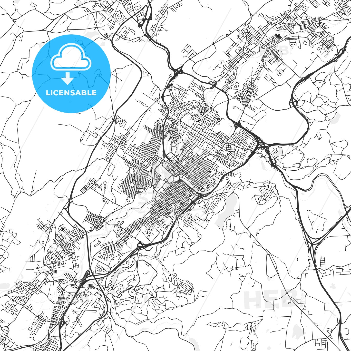 Scranton, Pennsylvania - Area Map - Light - HEBSTREITS
