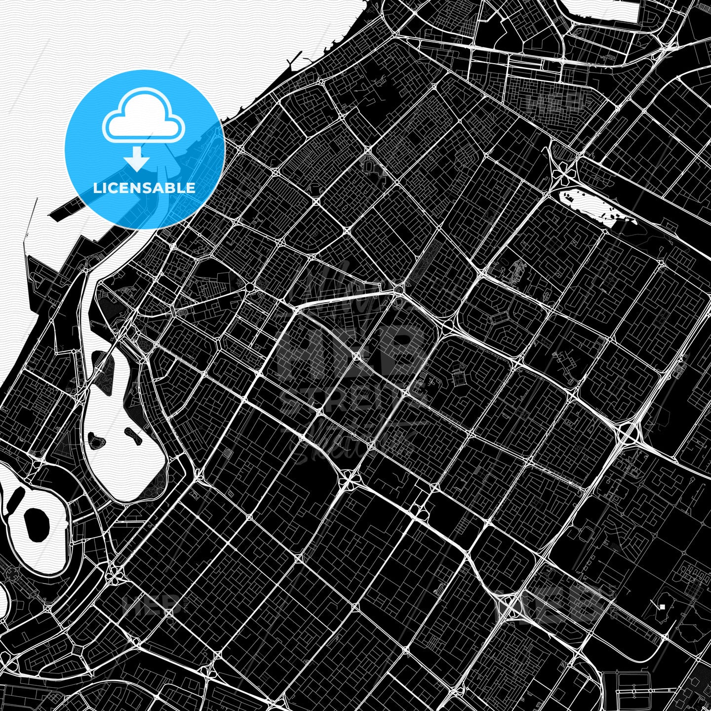 Sharjah , United Arab Emirates Pdf Vector Map Black And White – HEBSTREITS