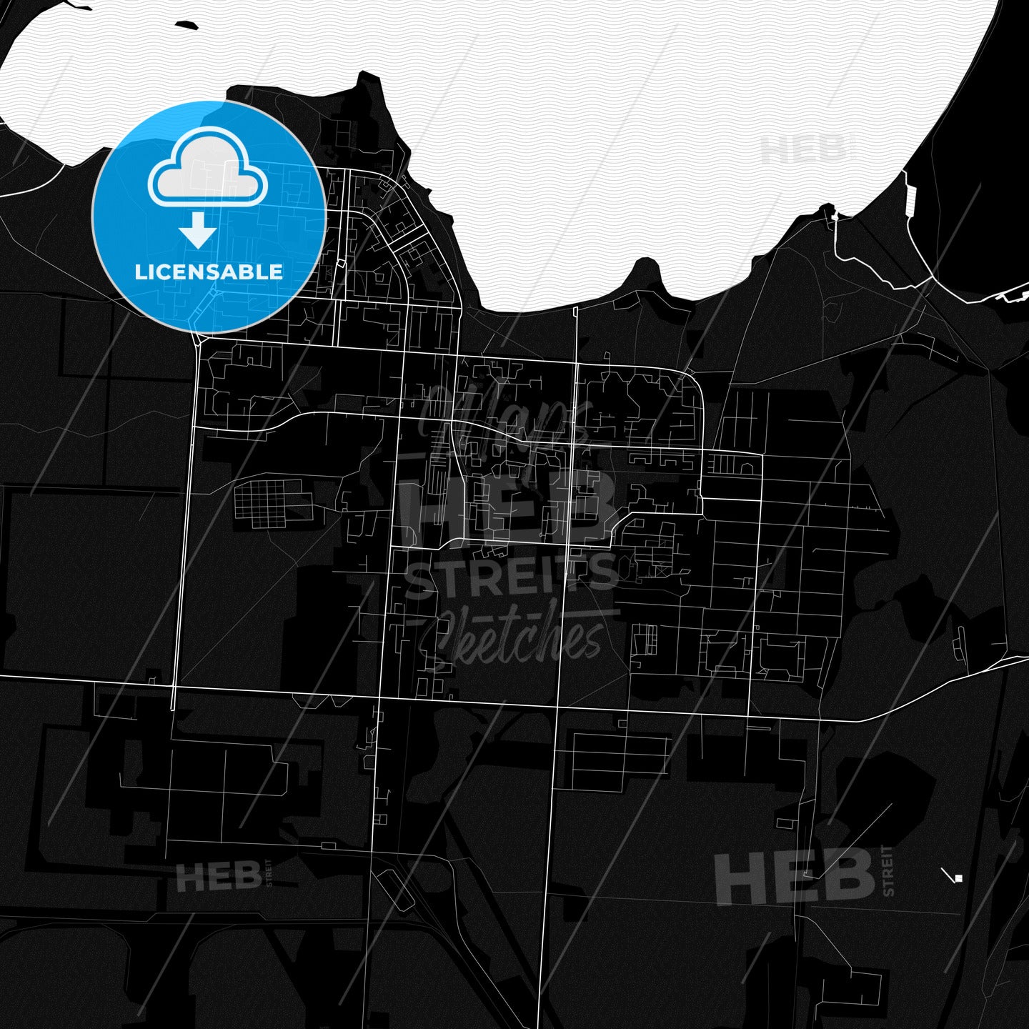 Snezhinsk, Russia Pdf Vector Map Black And White – HEBSTREITS