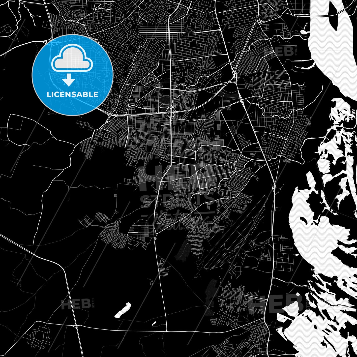 Soledad, Colombia Pdf Vector Map Black And White – HEBSTREITS