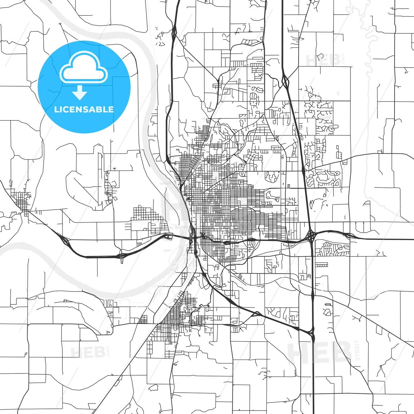 St. Joseph, Missouri - Area Map - Light – HEBSTREITS