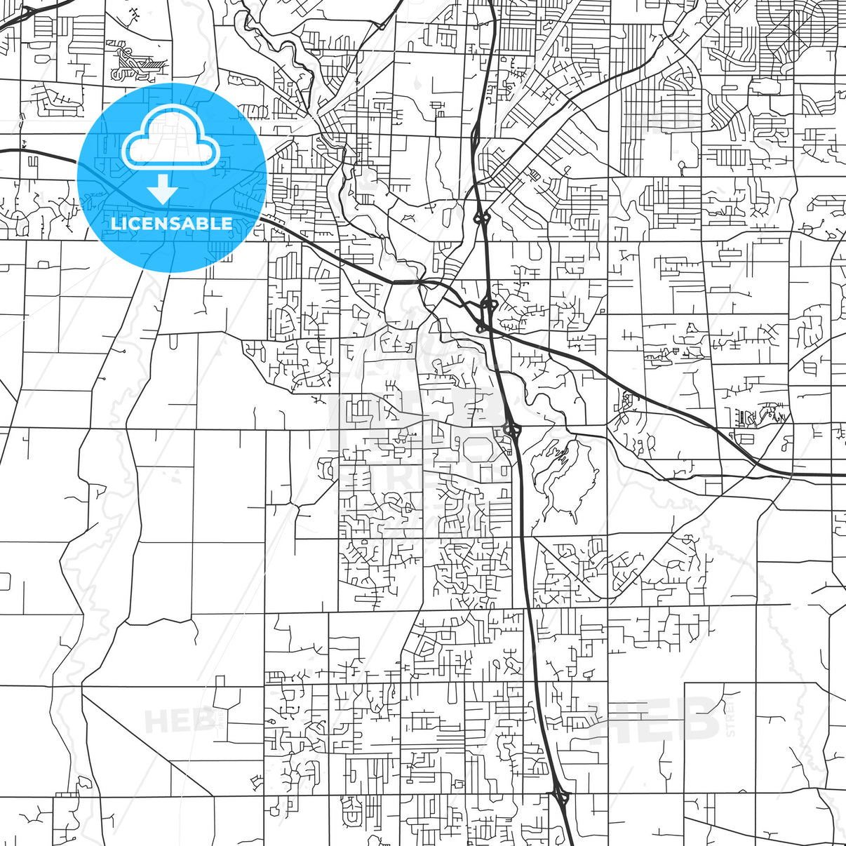 Strongsville, Ohio - Area Map - Light – HEBSTREITS