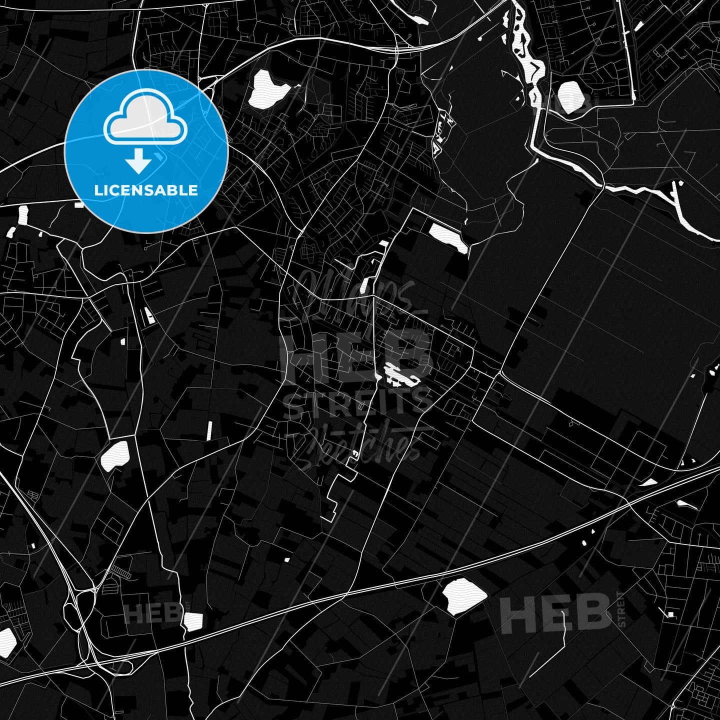 Stuhr, Germany Pdf Vector Map Black And White – HEBSTREITS