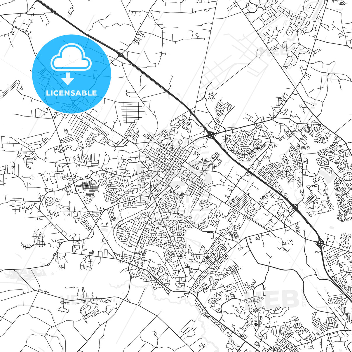 Summerville, South Carolina - Area Map - Light - HEBSTREITS