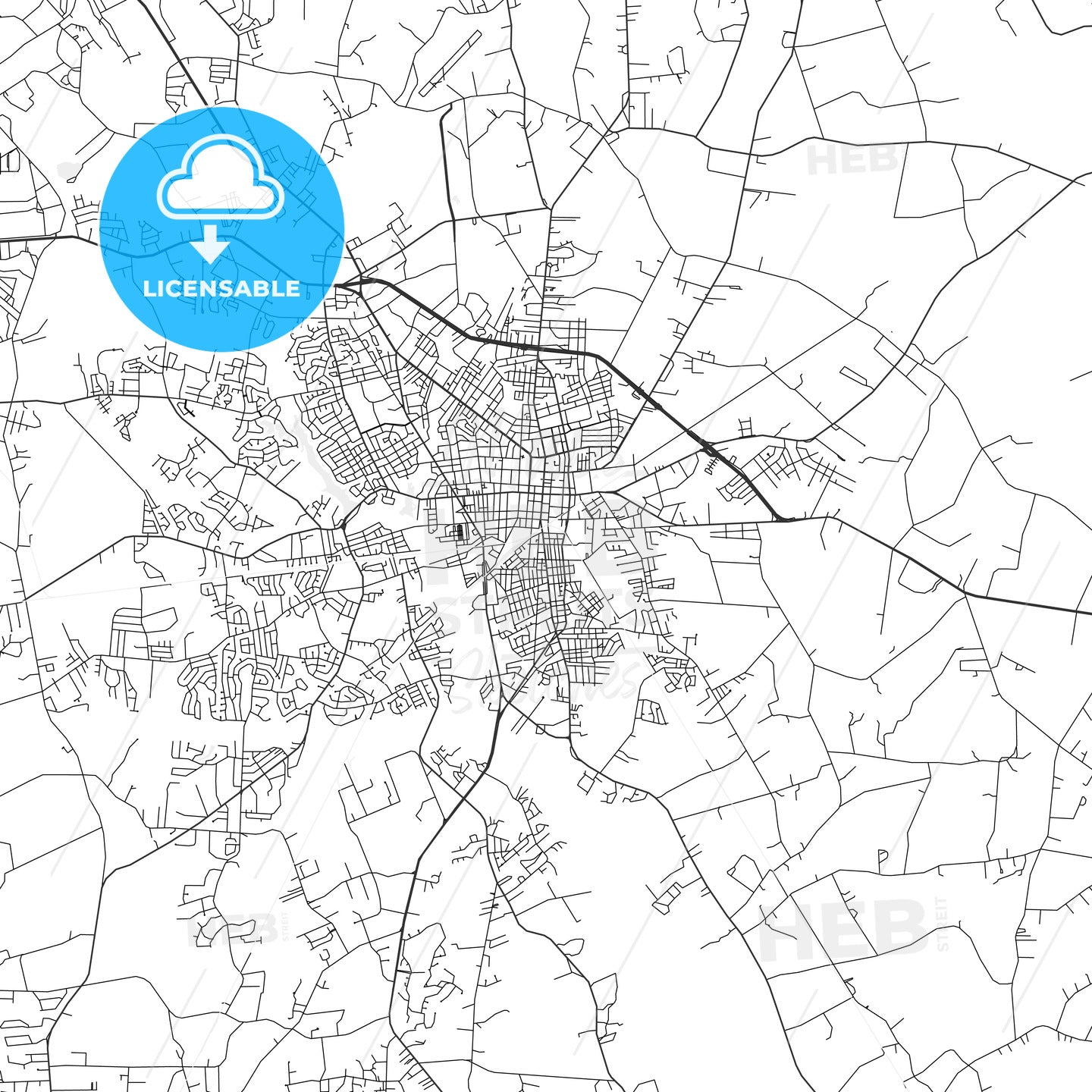 Sumter, South Carolina - Area Map - Light – HEBSTREITS