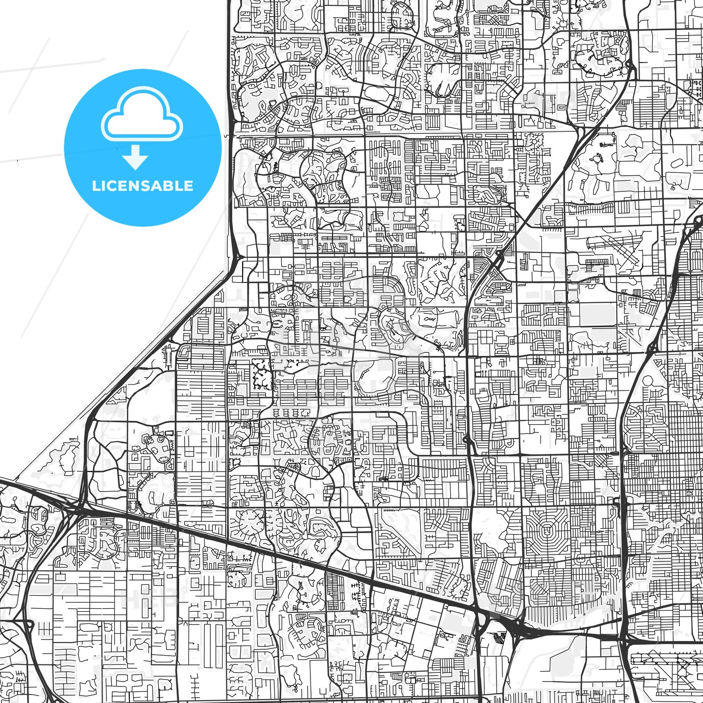 Sunrise, Florida - Area Map - Light – HEBSTREITS