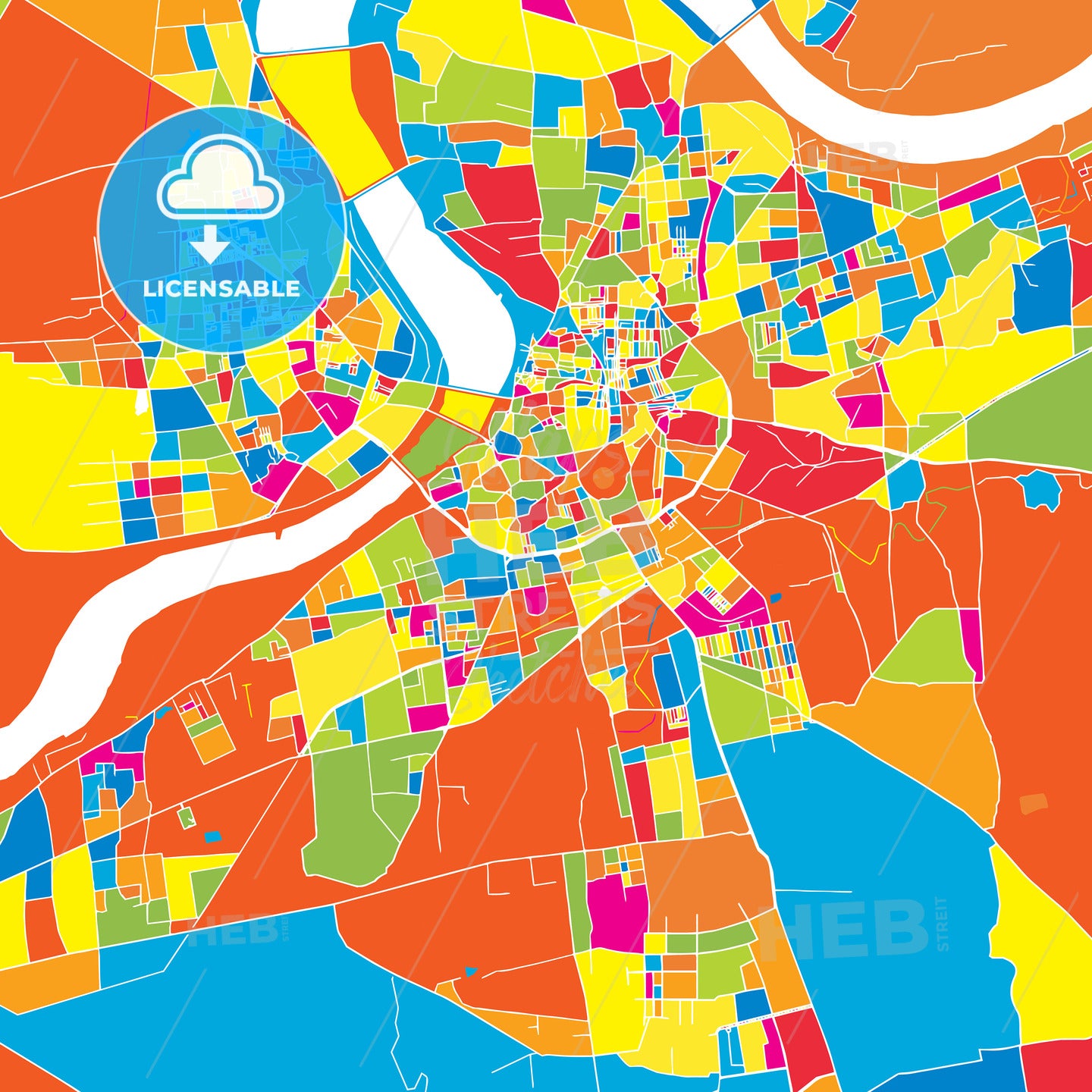 Surat, India, Colorful Vector Map – HEBSTREITS