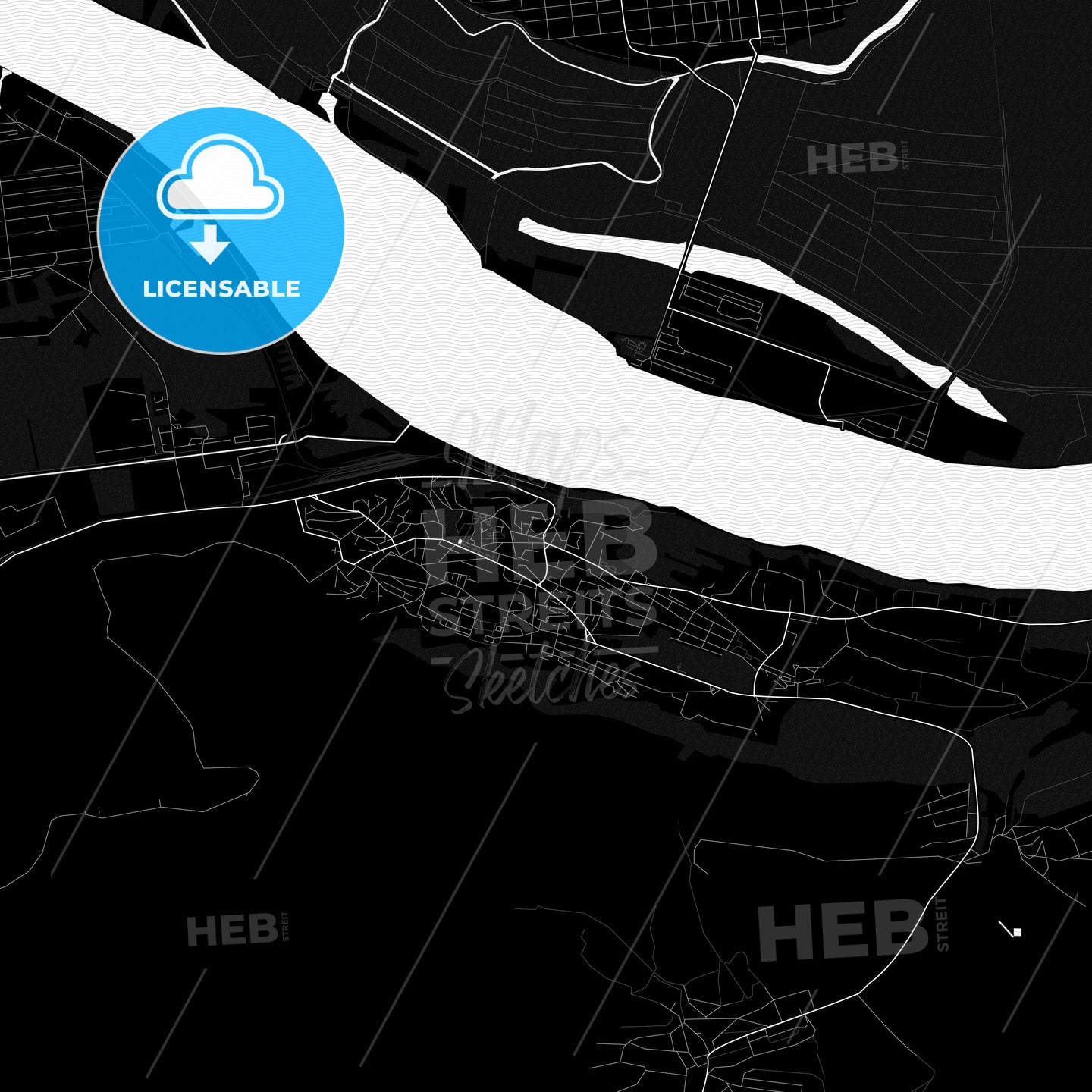 Svishtov, Bulgaria Pdf Vector Map Black And White – HEBSTREITS