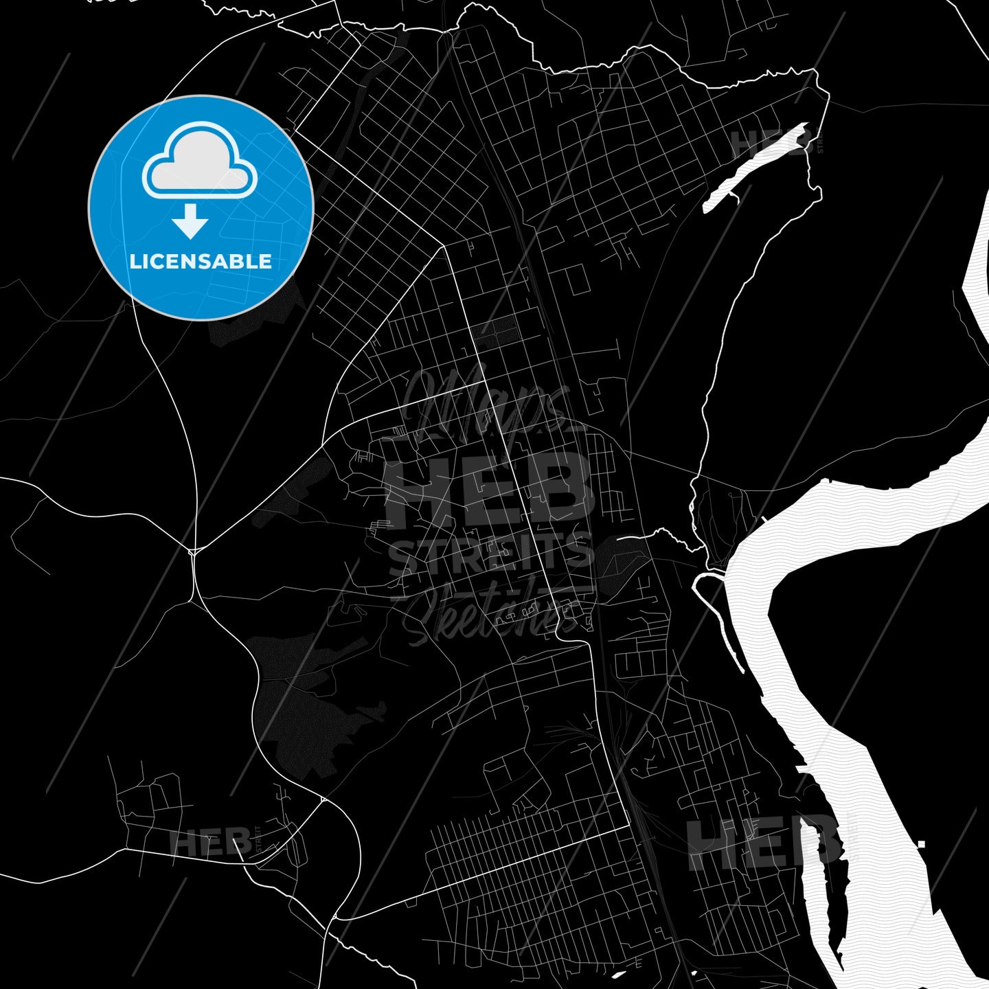 Svobodny, Russia Pdf Vector Map Black And White – HEBSTREITS