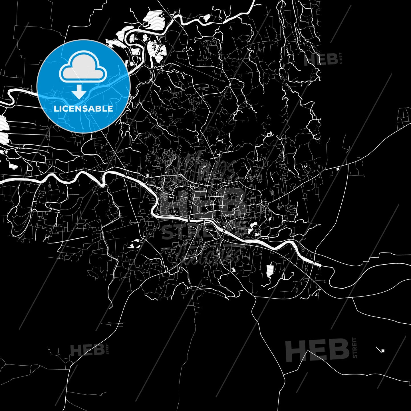 Sylhet, Bangladesh Pdf Vector Map Black And White – HEBSTREITS