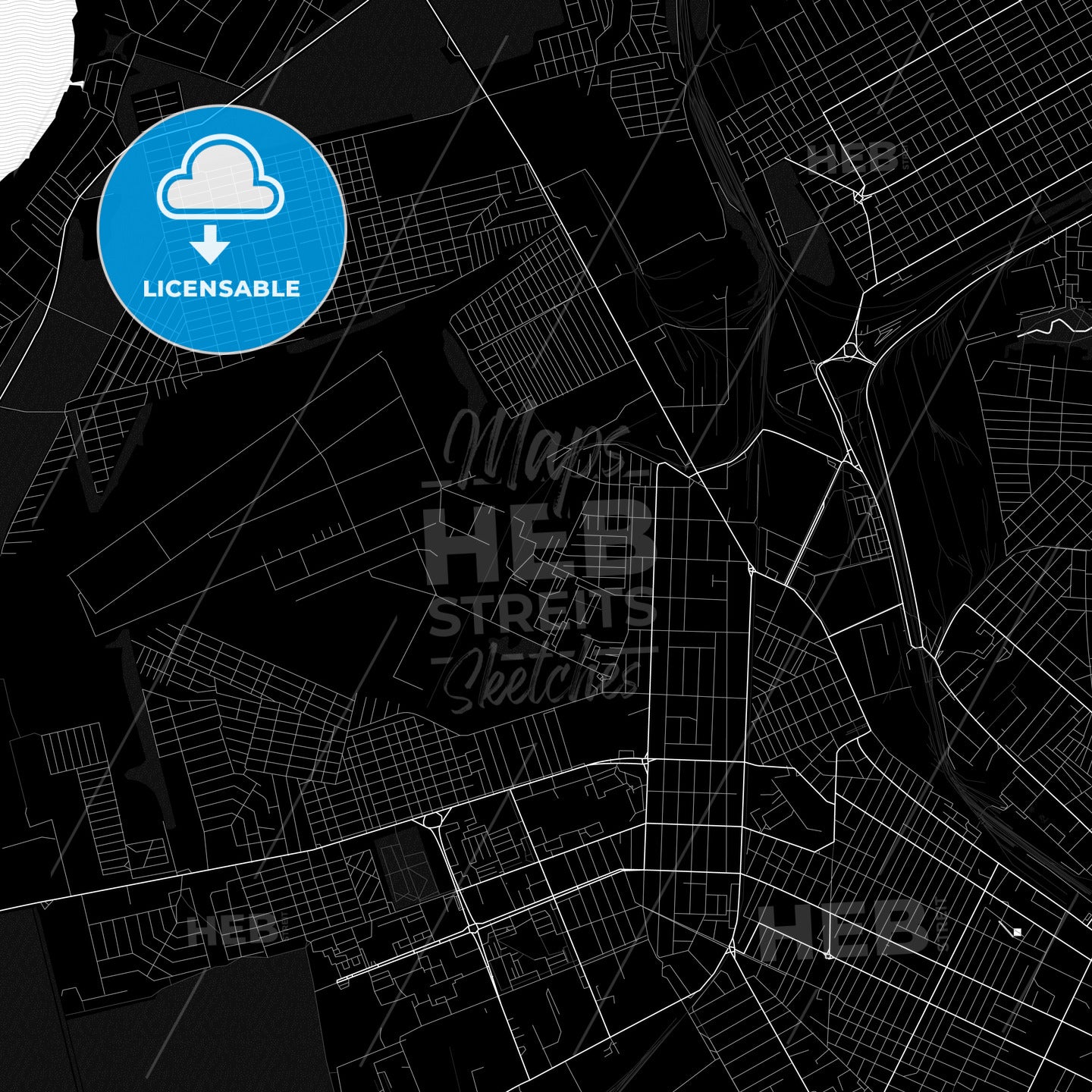Taganrog, Russia Pdf Vector Map Black And White – HEBSTREITS