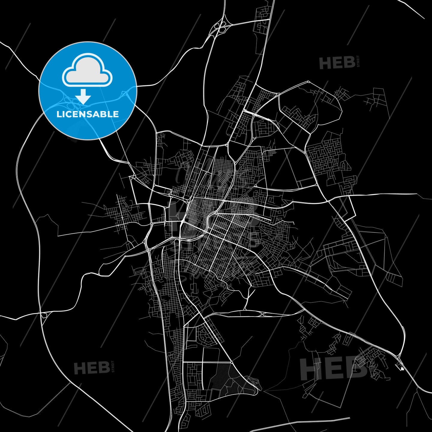 Taif, Saudi Arabia Pdf Vector Map Black And White – HEBSTREITS