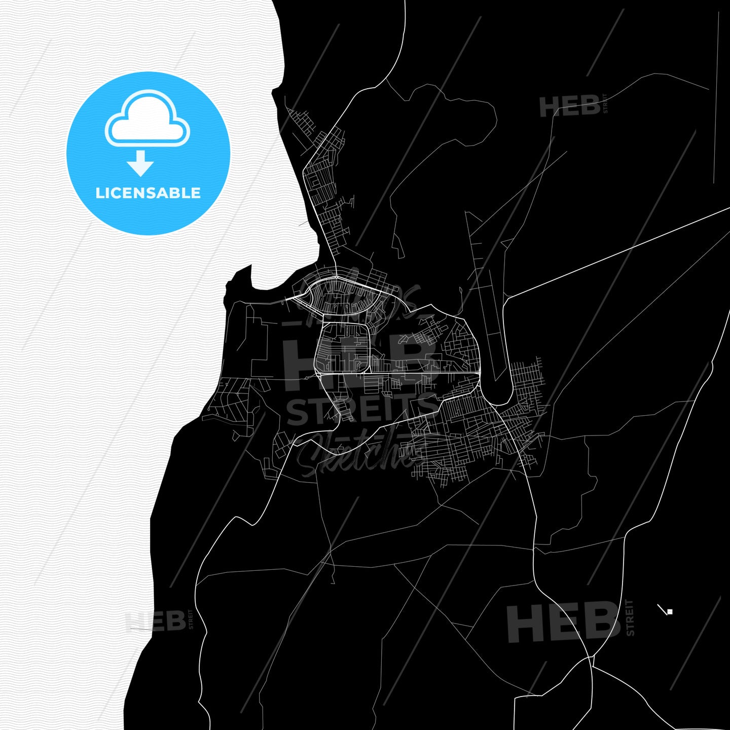 Talara, Peru Pdf Vector Map Black And White – HEBSTREITS