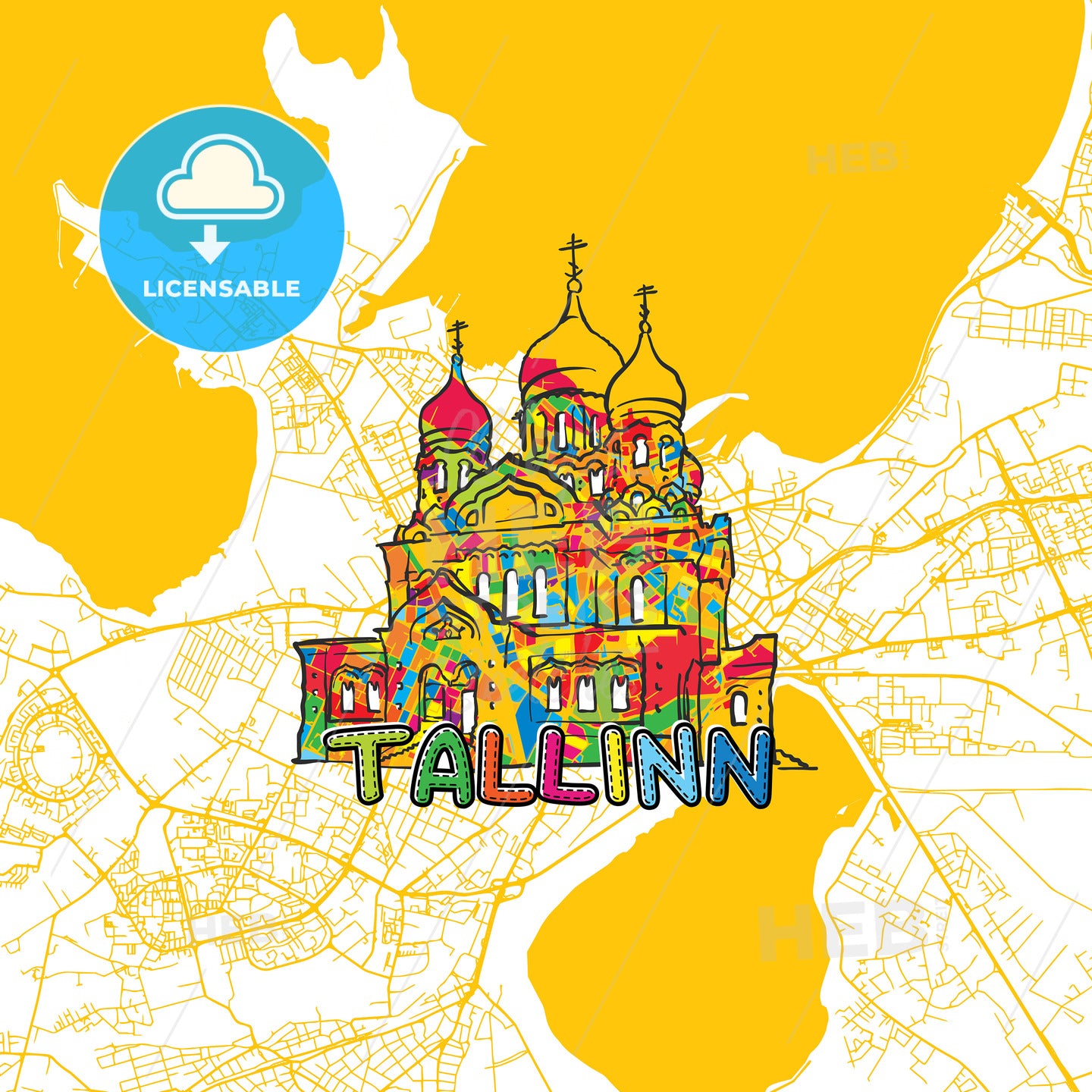 Tallinn Travel Art Map – HEBSTREITS