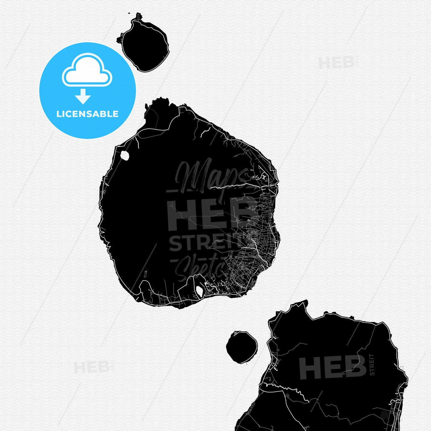 Ternate, Indonesia Pdf Vector Map Black And White – HEBSTREITS