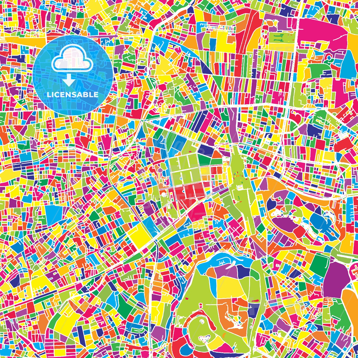 Tokyo, Japan, colorful vector map - HEBSTREITS