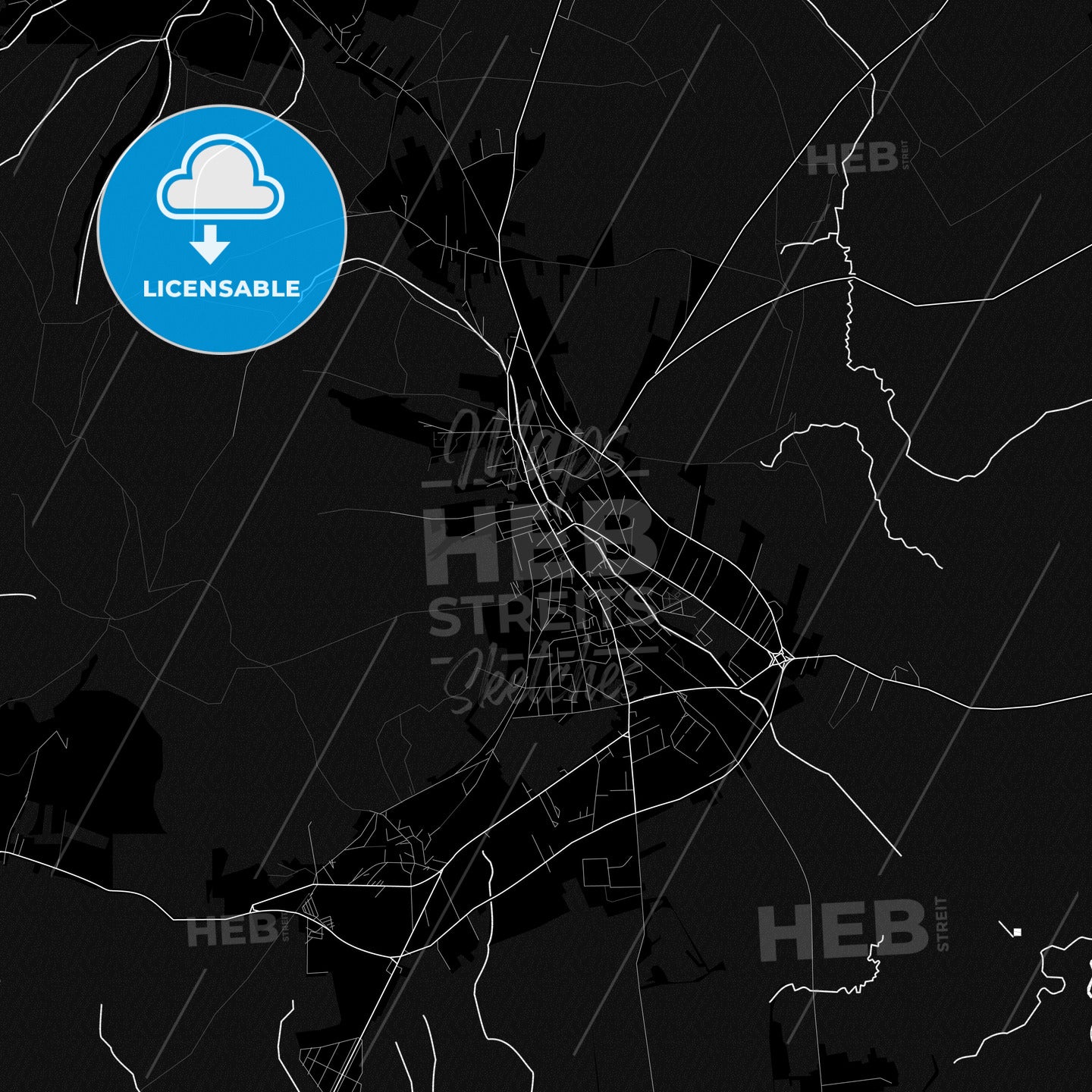 Tomislavgrad, Bosnia And Herzegovina Pdf Vector Map Black And White ...