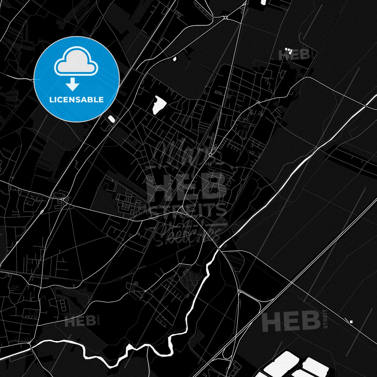 Traiskirchen, Austria Pdf Vector Map Black And White – HEBSTREITS