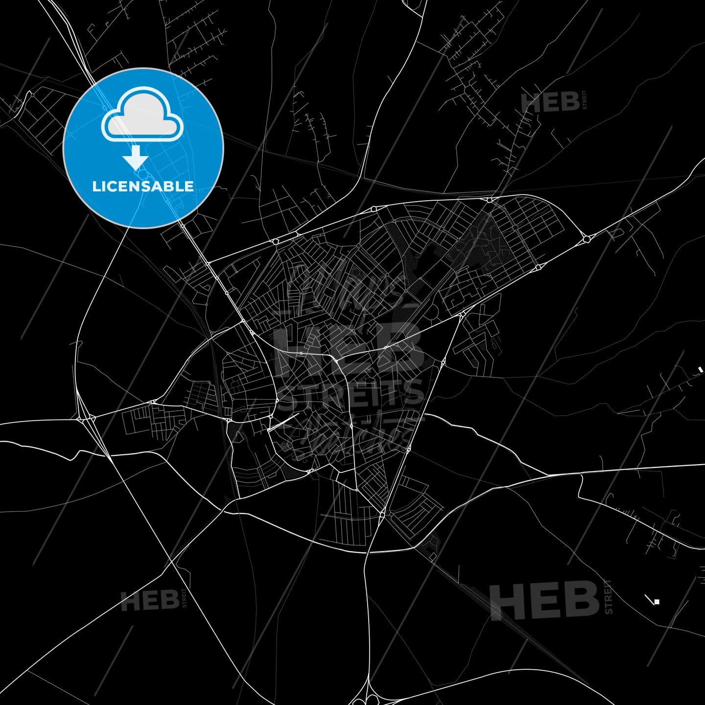 Utrera, Spain Pdf Vector Map Black And White – HEBSTREITS