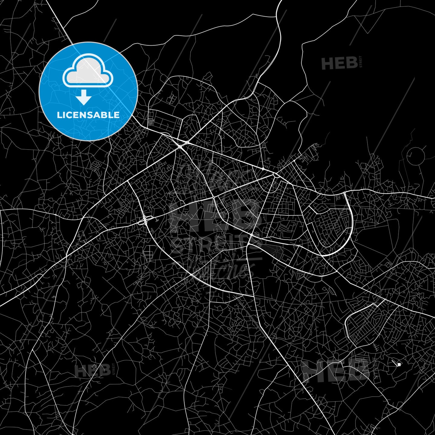 Uyo, Nigeria Pdf Vector Map Black And White – HEBSTREITS