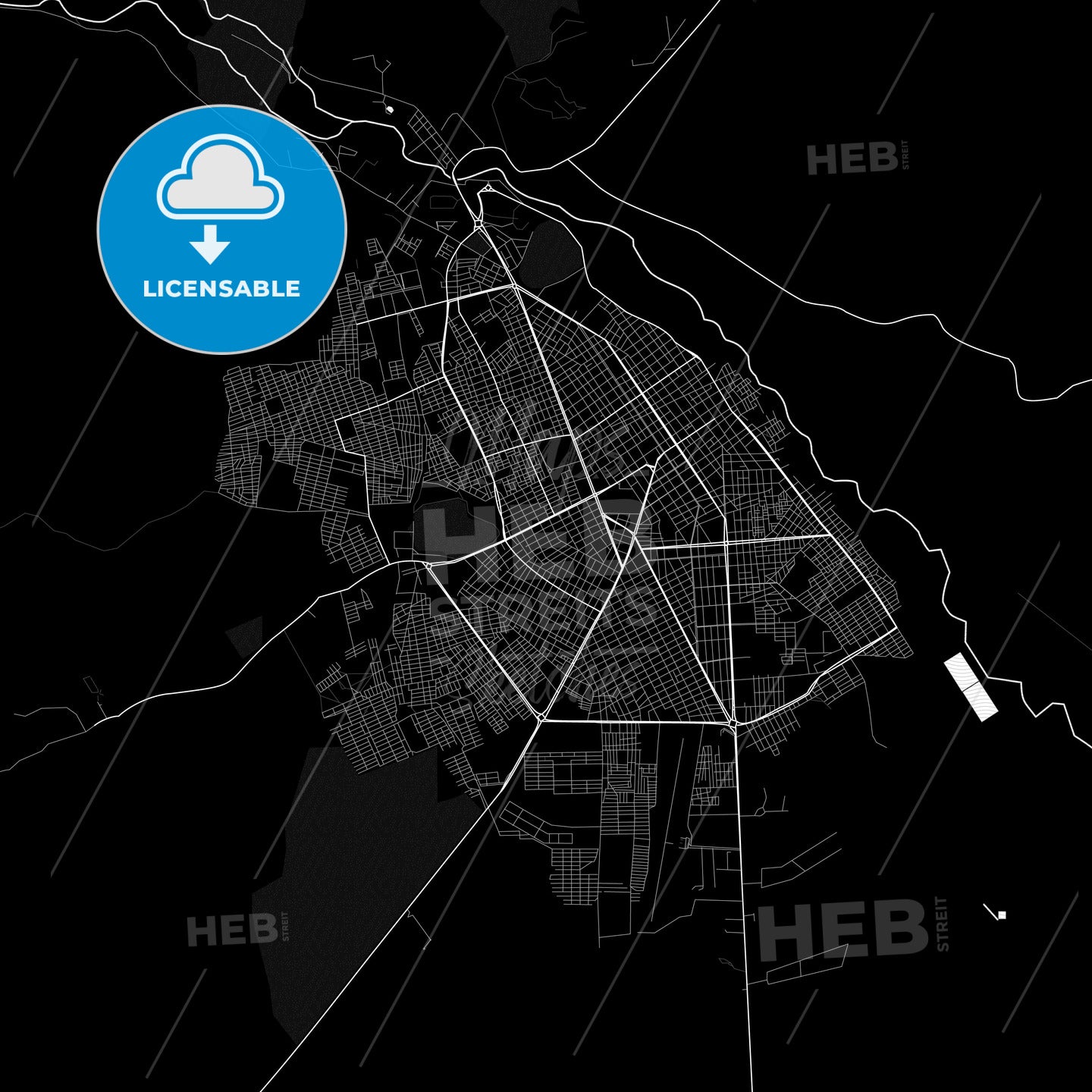 Valledupar, Colombia Pdf Vector Map Black And White – HEBSTREITS