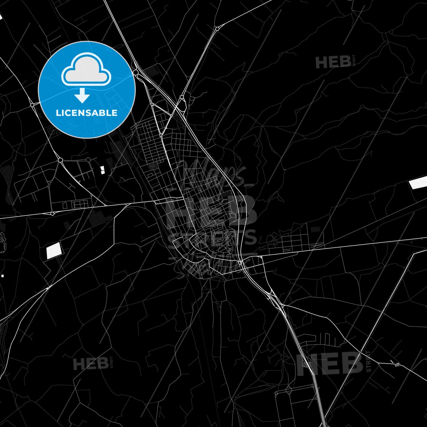 Villena, Spain Pdf Vector Map Black And White – HEBSTREITS