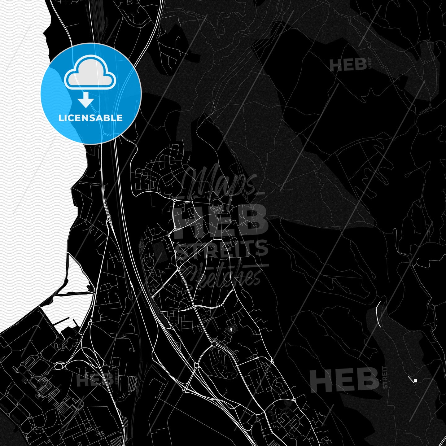 Vitrolles, France Pdf Vector Map Black And White – HEBSTREITS