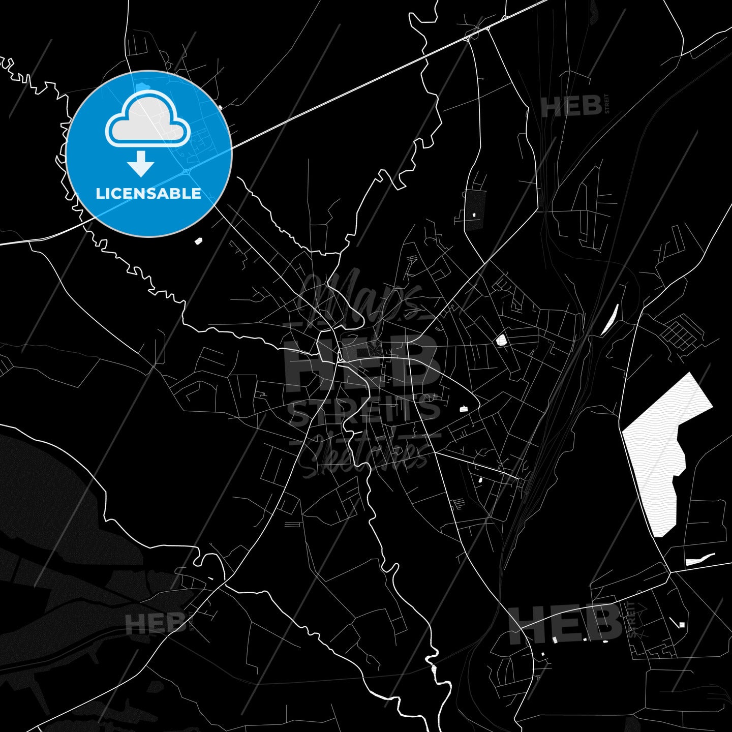 Vyazma, Russia Pdf Vector Map Black And White – HEBSTREITS