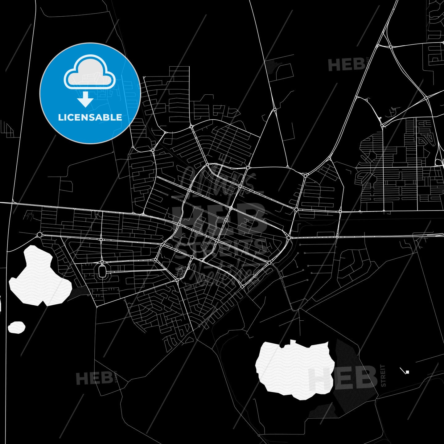 Welkom, South Africa Pdf Vector Map Black And White – HEBSTREITS