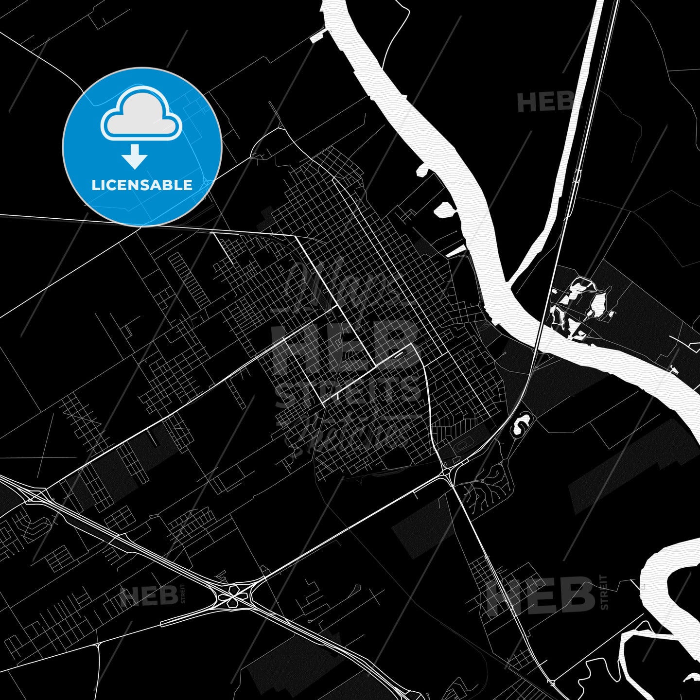 Zarate, Argentina Pdf Vector Map Black And White – HEBSTREITS