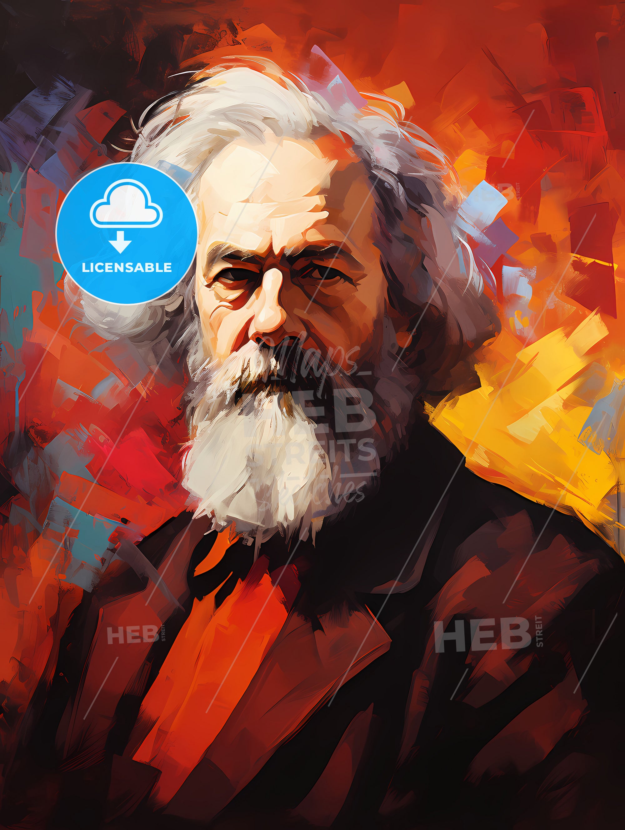 Karl Marx - A Painting Of A Man With A White Beard – HEBSTREITS