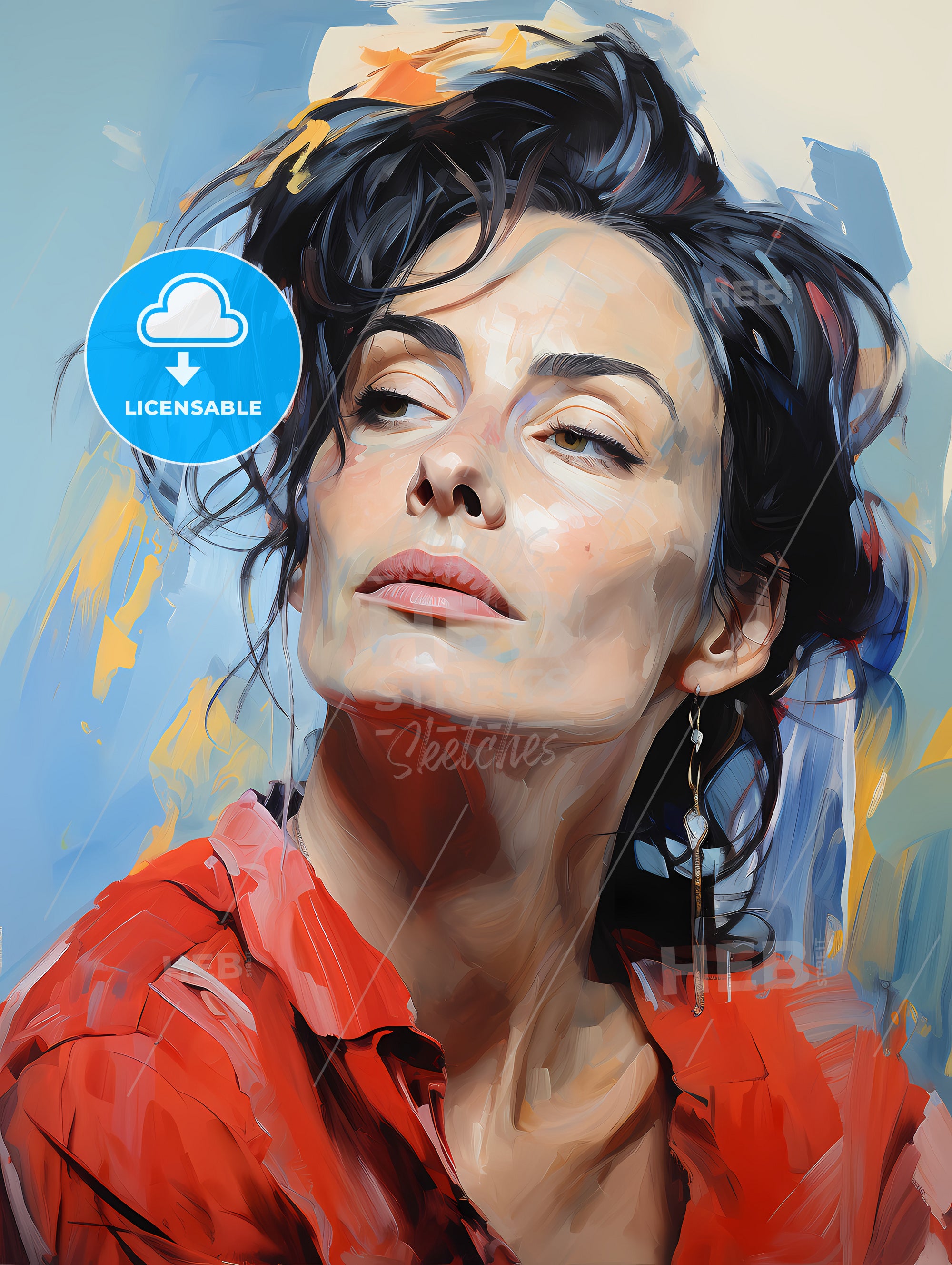 Molly Bloom Ulysses - A Woman With Dark Hair Wearing A Red Shirt ...