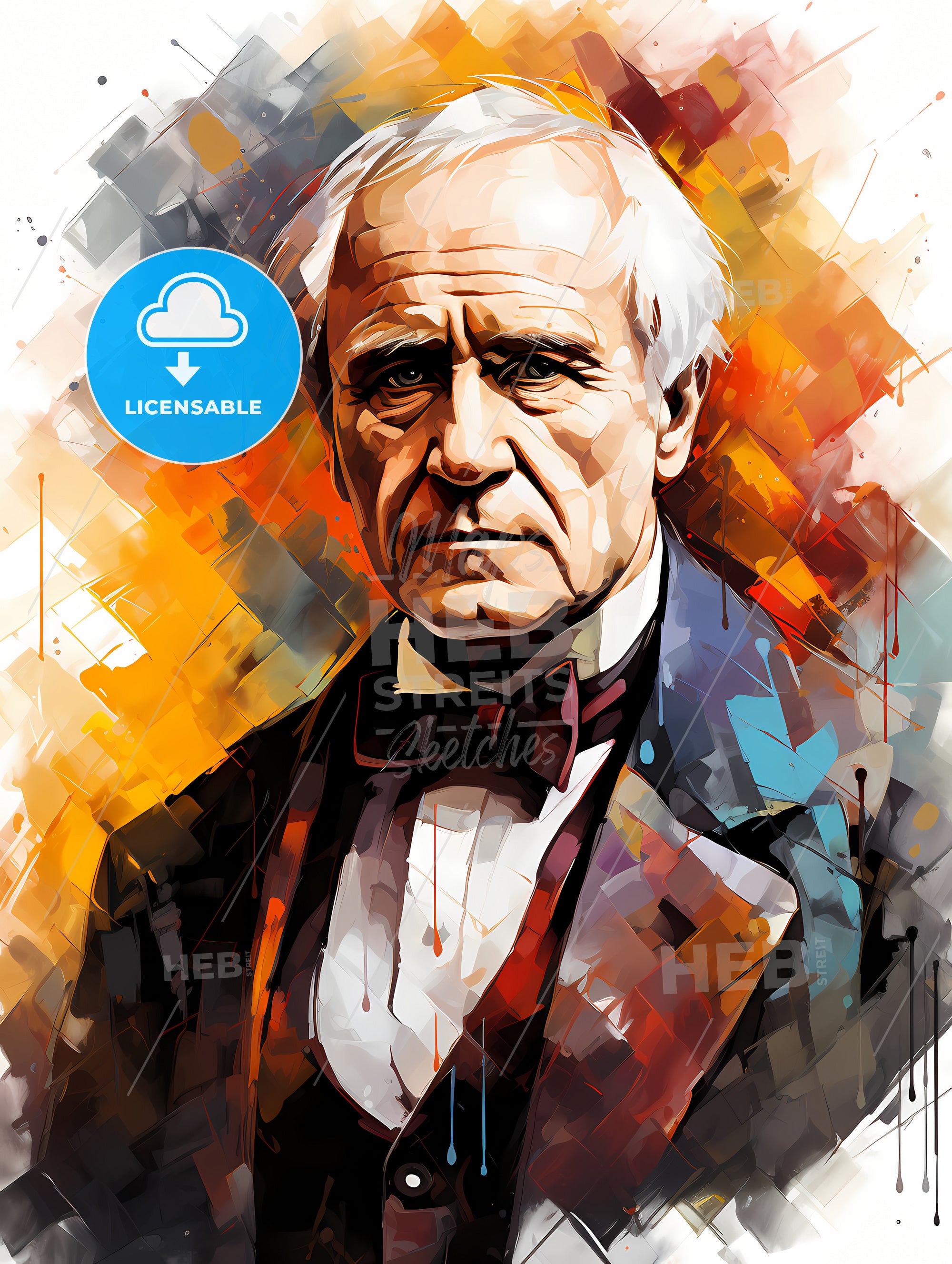 Thomas Edison - A Painting Of A Man - HEBSTREITS